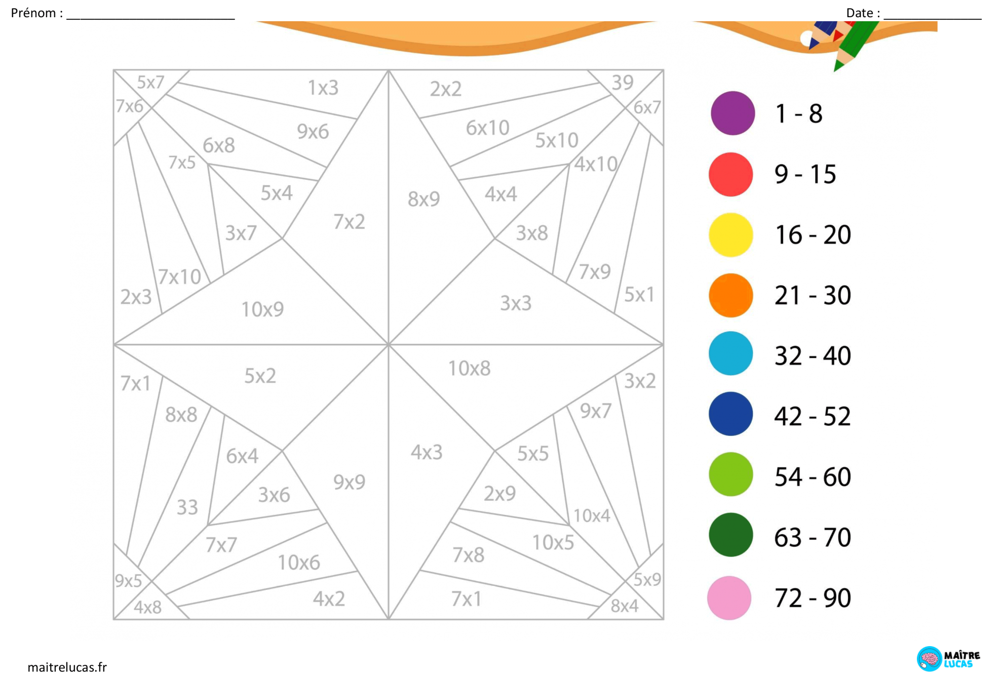 12 Coloriages magiques multiplications et divisions CP CE1 - Maître Lucas 12 Coloriages magiques multiplications et divisions CP CE1 - Maître Lucas